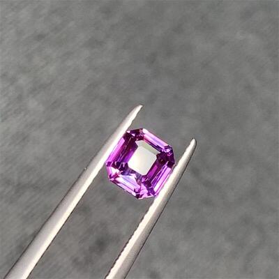 天然紫蓝宝镶嵌裸石满火彩耳钉耳坠项链18k金1.02ct吉尔德证书悠