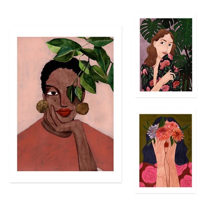 巴西艺术家Brunna Mancini女性主题海报直播间个性挂画北欧装饰画