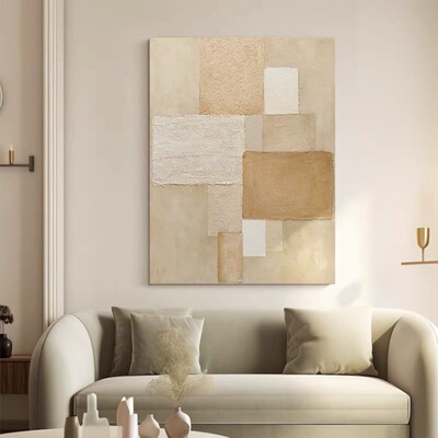 高清喷绘简约日式原木风客厅装饰画现代侘寂抽象玄关卧室壁画挂画