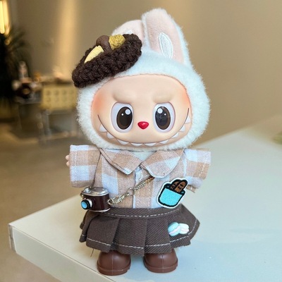 拉布布娃衣秋冬美拉德适用15cmlabubu娃衣搪胶娃衣毛绒挂件针织