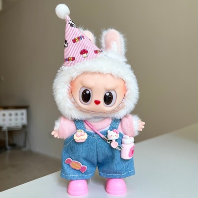 拉布布娃衣多巴胺适用15cmlabubu娃衣搪胶娃衣毛绒挂件针织学院