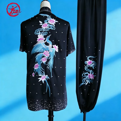 ccwushu刺绣立领盘扣长拳服