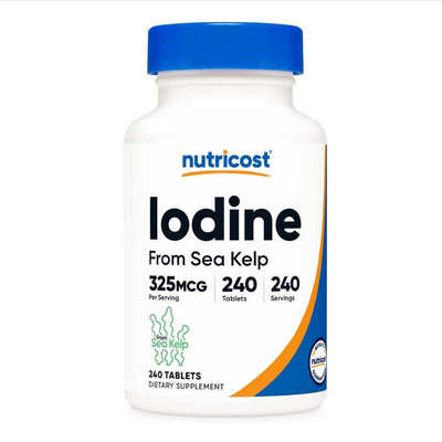 Nutricost Iodine  Sea Kelp碘片胶囊成人保健240粒