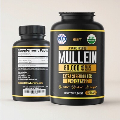 美国代购HERBIFY Mullein肺部清洁植物提取Lung Cleanse120粒戒烟