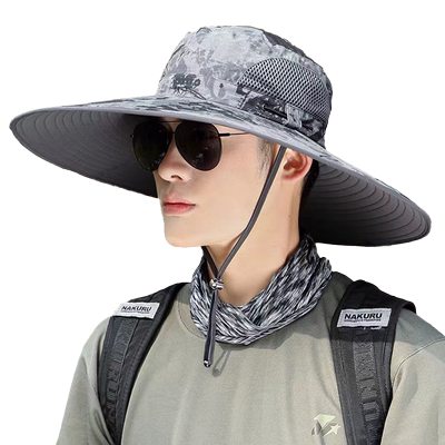 防晒遮阳帽男士夏季户外徒步