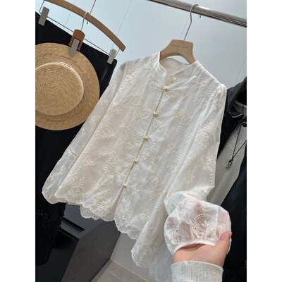捡漏！100天丝！红人店229+法式重工刺绣衬衫U593