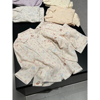 全棉双层皱皱纱！门店同品质200+居家套装0478