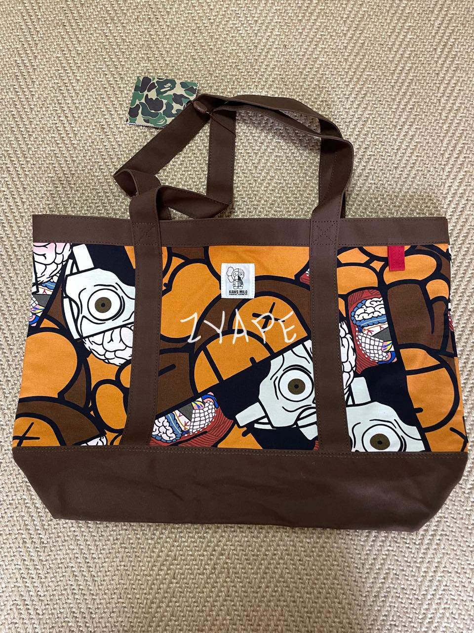 Bape X OriginalFake Kaws 联名限定 解剖图案 单肩包手提包