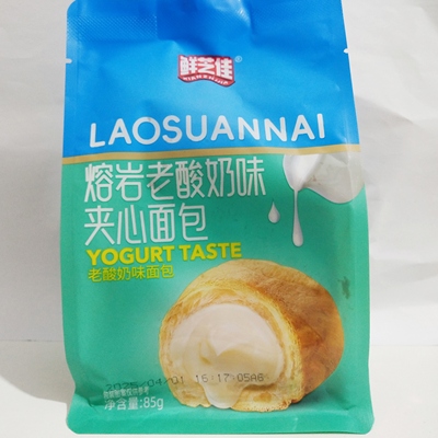 鲜芝佳熔岩老酸奶味夹心面包手撕吐司面包85克早餐代餐充饥零食