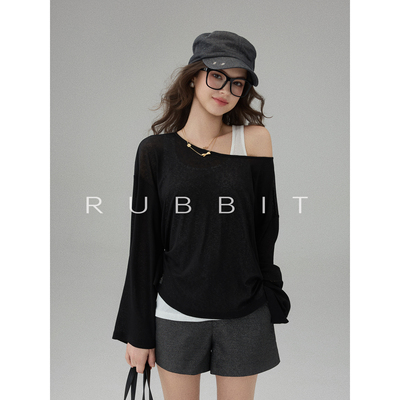RUBBIT CHIC ‘气质青春’时髦叠穿 背心+长袖T两件套 黑白