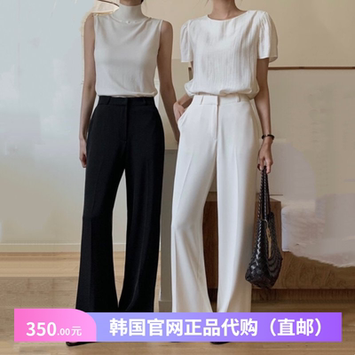 韩国正品代购高档西裤女显瘦黑色benito官网直筒宽松通勤职业长裤