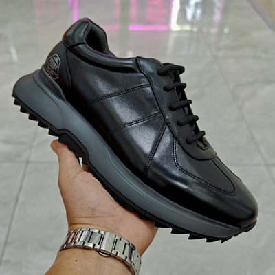 费雷 丹奴新款德训鞋 休闲男鞋 轻底百搭软皮男装鞋 黑色男皮鞋