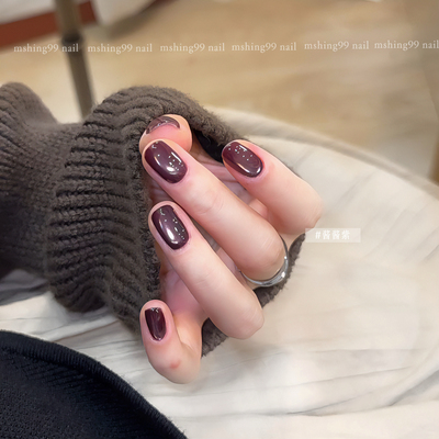 魅萱MSHING99 新款酱酱紫黑加仑葡萄紫水光玻璃珠绸缎显白猫眼