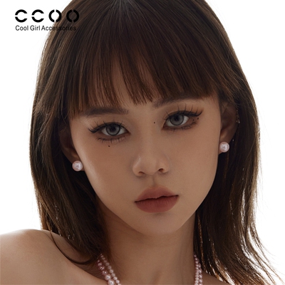 CCOO稀有浅紫色珍珠耳钉女轻奢高端气质耳环银针新款爆款精致耳饰