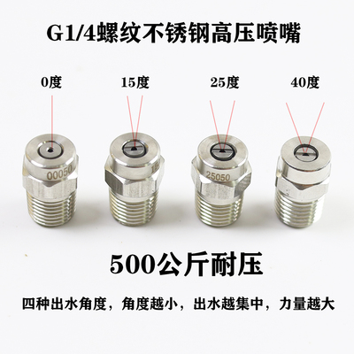 喷嘴清洗环卫车扫地机加湿冷却2分外丝不锈钢扇形高压喷头1/4螺纹