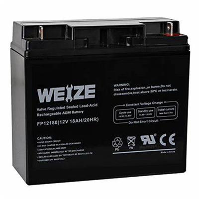WEZE蓄电池 FP12180 12V-18AH/20HR 免维护铅酸电池