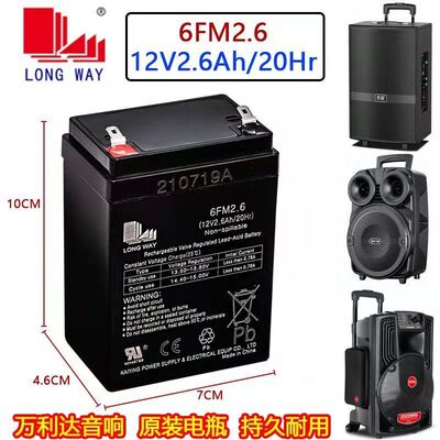 正品LONGWAY龙威电池6FM2.612V