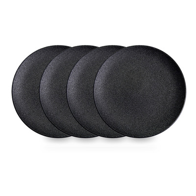 Frosted black ceramic plate Round plate steak dinner plate