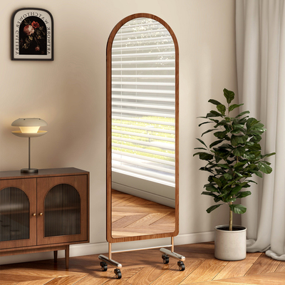 中古全身镜落地镜家用卧室可移动滑轮穿衣镜不锈钢网红大试衣镜子