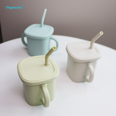 铂金级硅胶300ml宝宝吸管水杯