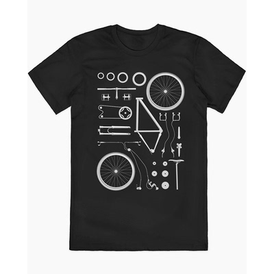 自行车爆炸了美式复古短袖T恤