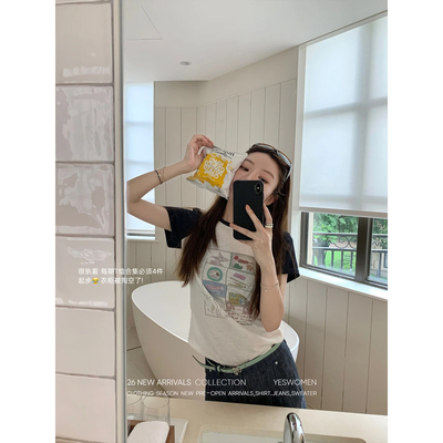 【蜜蜂惊喜社】小宜定制 summer vibe T恤合集·美式字母印花短袖