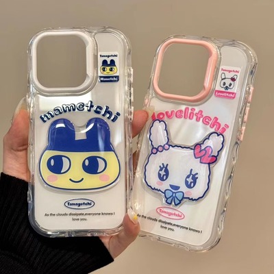 创意奶油边立体拓麻歌子适用iphone16proma苹果15手机保护壳新款