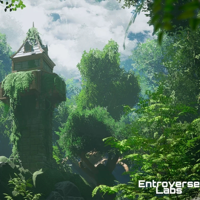 UE5.1卡通风格化森林房屋Whispering Grove Environment