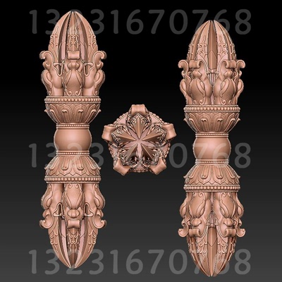 三维立体图圆雕图3d打印stl格式五股金刚杵降魔杵法器3d打印模型