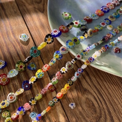 千花琉璃6-8-10-12mm彩色爱心手工diy串珠子手链项链饰品配件S295