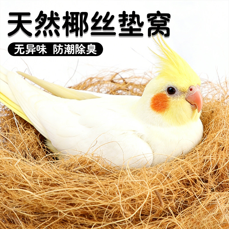 天然椰丝鸟窝垫料鹦鹉玄凤小太阳鹦鹉可用无异味吸水宠物鸟禽垫料