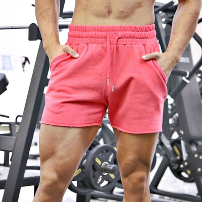 弹力深蹲四分短裤棉纯色潮男裤子