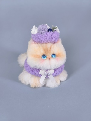 【蓝莓蛋糕金渐层】原创设计猫咪摆件成品生日礼物玩具汽车摆件