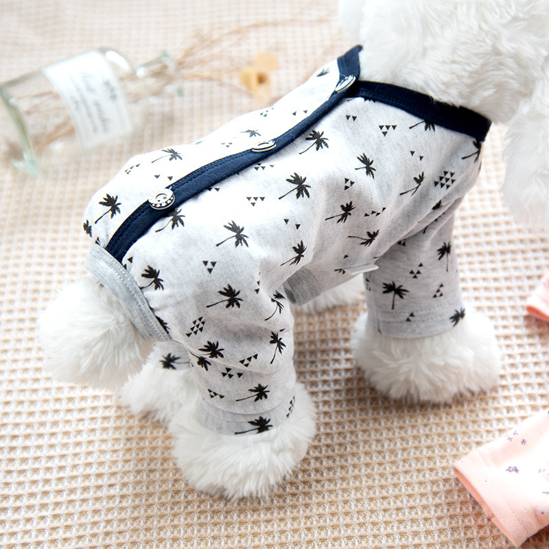 狗狗衣服泰迪小型犬比熊连体睡衣家居服宠物猫咪保暖四脚春夏卫衣