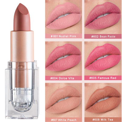 Matte Lipstick Bean Paste Pink Color Lips Makeup Waterproof
