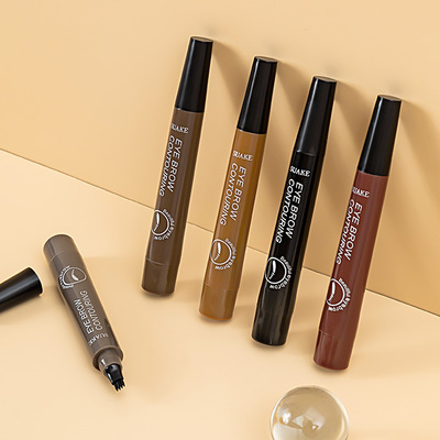6 Colors 1pc Eyebrow Pen Waterproof 4 Split Tip Eyebrows Pen