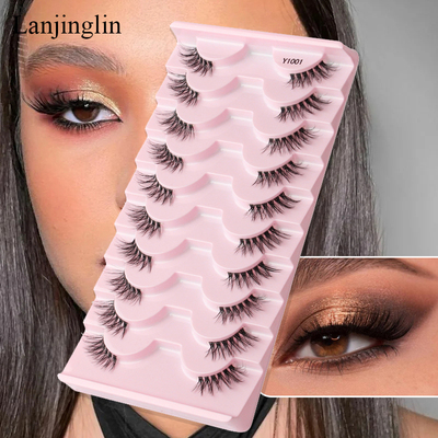 Half Eey Lashes 3/5/10 Pairs New Faux Mink Lashes Natural Fa