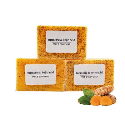 1pcs Turmeric Natural Bar Soap for Men, Lemon Kojic Acid Soa