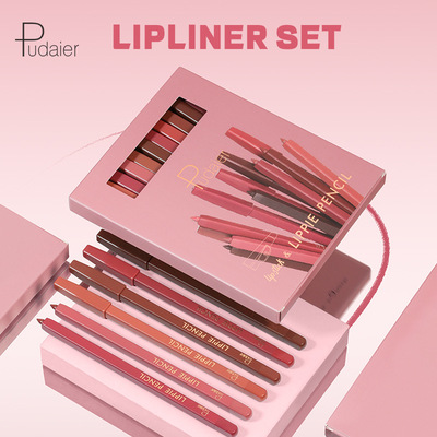 12Pcs/set Cosmetic Wood Lipliner Waterproof Lady Charming