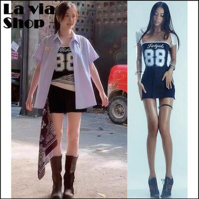 买手店现货Ibiboss洋装易梦玲同款美式字母抹胸裙女