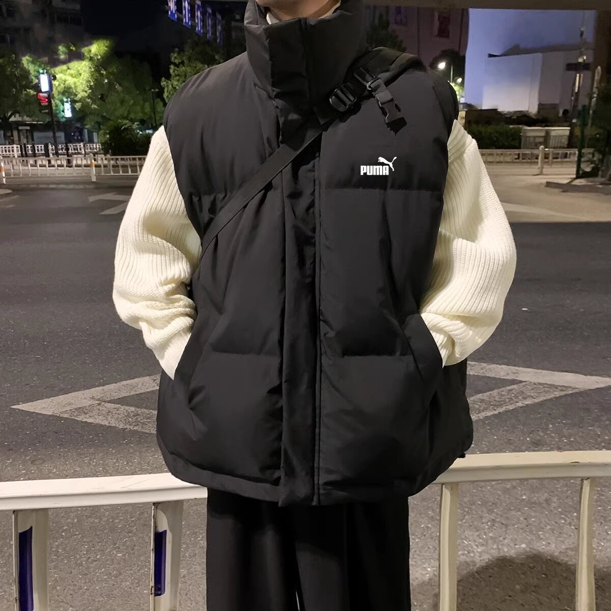 奥莱专柜羽绒棉马甲男秋冬季拉链宽松百搭防寒青少年保暖坎肩外套