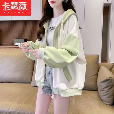 设计感连帽开衫卫衣外套少女2026秋冬款初中高中学生宽松百搭上衣