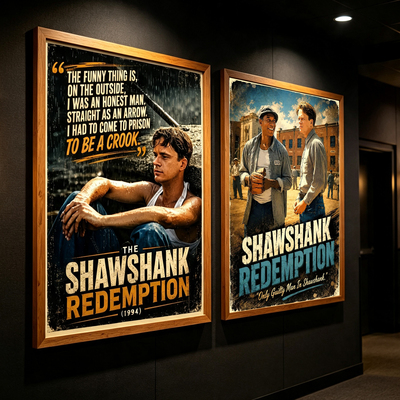 The Shawshank Redemption经典电影肖生客的救赎海报装饰画复古