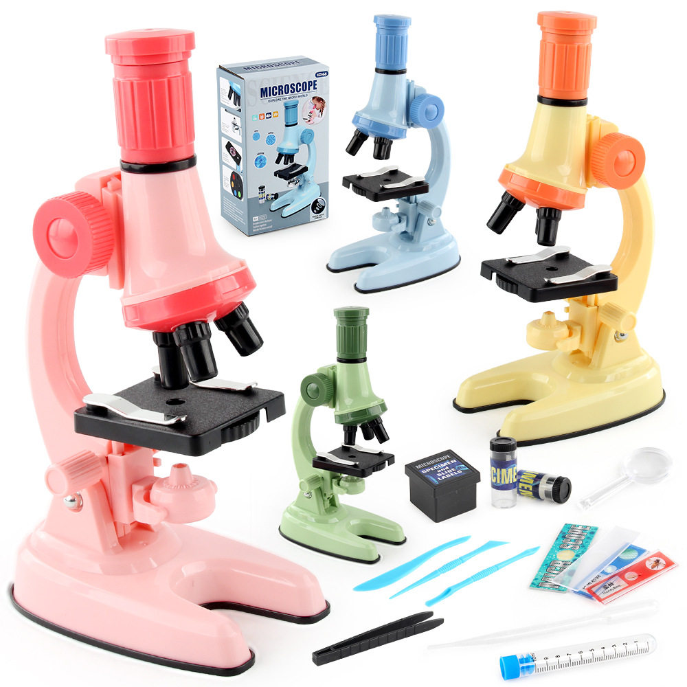 源头厂家小学生科学生物实验器材显微镜玩具1200倍显微镜玩具盒装