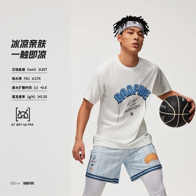 李宁速干短袖2024夏季新款反伍BADFIVE透气休闲百搭T恤男ATSU437