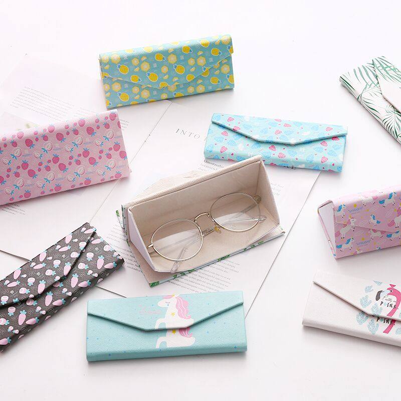 Buy 1190 folding glasses box PU sunglasses box Korean cute student men ...