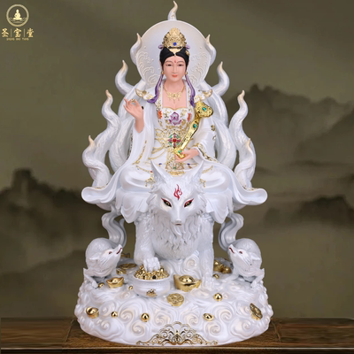 九尾狐娘娘神像树脂摆件