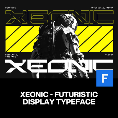 Xeonic潮流未来科幻机能赛博朋克科技海报封面标题装饰英文字体包