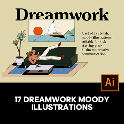 17款潮流奇葩创意趣味搞怪手绘人物角色插图插画ai设计素材源文件