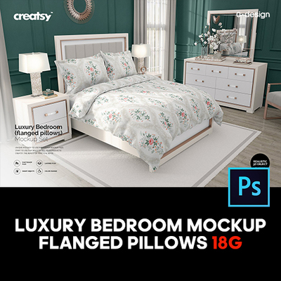 卧室床上用品家纺床单印花图案设计贴图ps样机素材场景展示效果